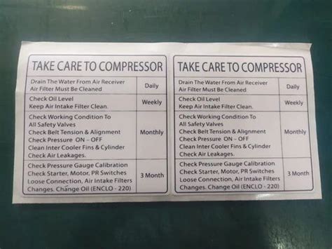 Polycorbonate Compressor Instruction Label At ₹ 29piece Hatkeshwar