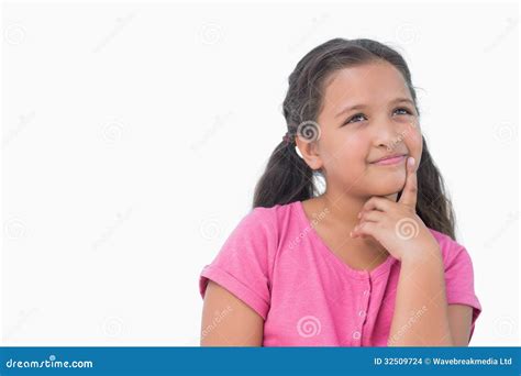 Nadenkend Meisje Stock Foto Image Of Vrolijk Gelukkig 32509724