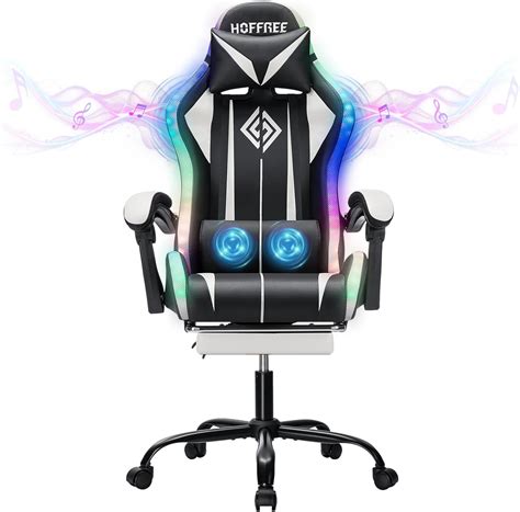 Hoffree Rgb Gaming Chair With Speakers Massage Computer