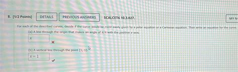 Solved For Each Of The Described Curves Decide If The Curve Chegg