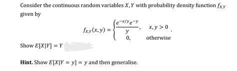 Solved Consider The Continuous Random Variables Xy ﻿with