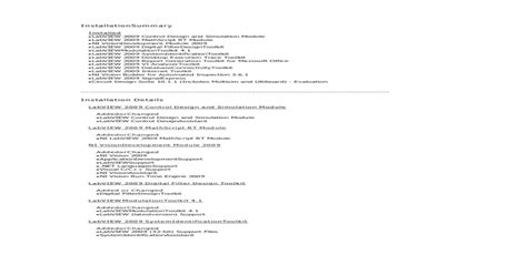 Download Pdf Installation Summary Labview