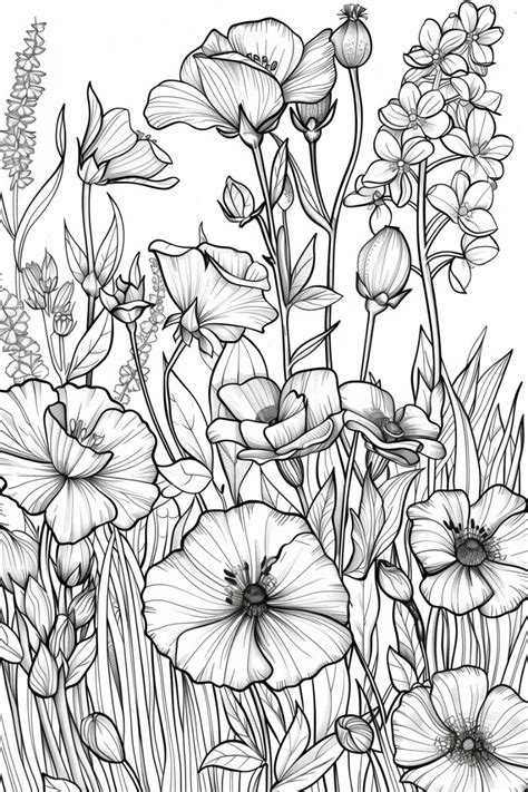 Spring Flowers Coloring Page Artofit