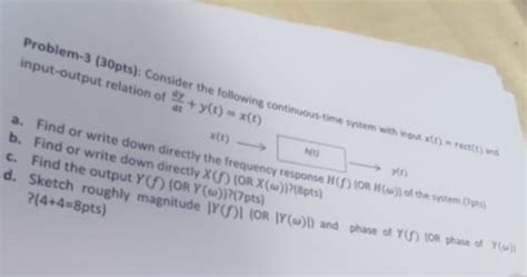 Solved Problem Pts Consider The Following Chegg