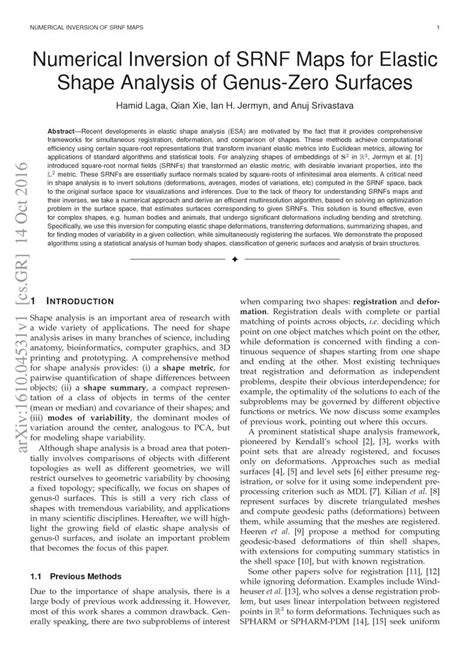 Numerical Inversion Of Srnf Maps For Elastic Shape Analysis Of Genus