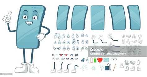 만화 스마트 폰 마스코트입니다 재미있는 휴대 전화 캐릭터 얼굴 다리와 팔 벡터 일러스트 번들 스마트 폰 화면 만화에 대한 스톡 벡터 아트 및 기타 이미지 Istock