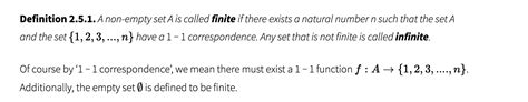 Solved Definition 251 A Non Empty Set A Is Called Finite