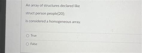 Solved An Array Of Structures Declared Like Struct Person