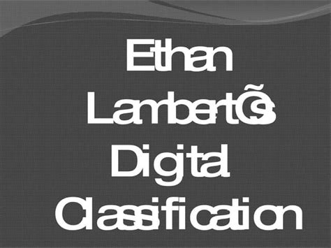 Digital Classification Ppt