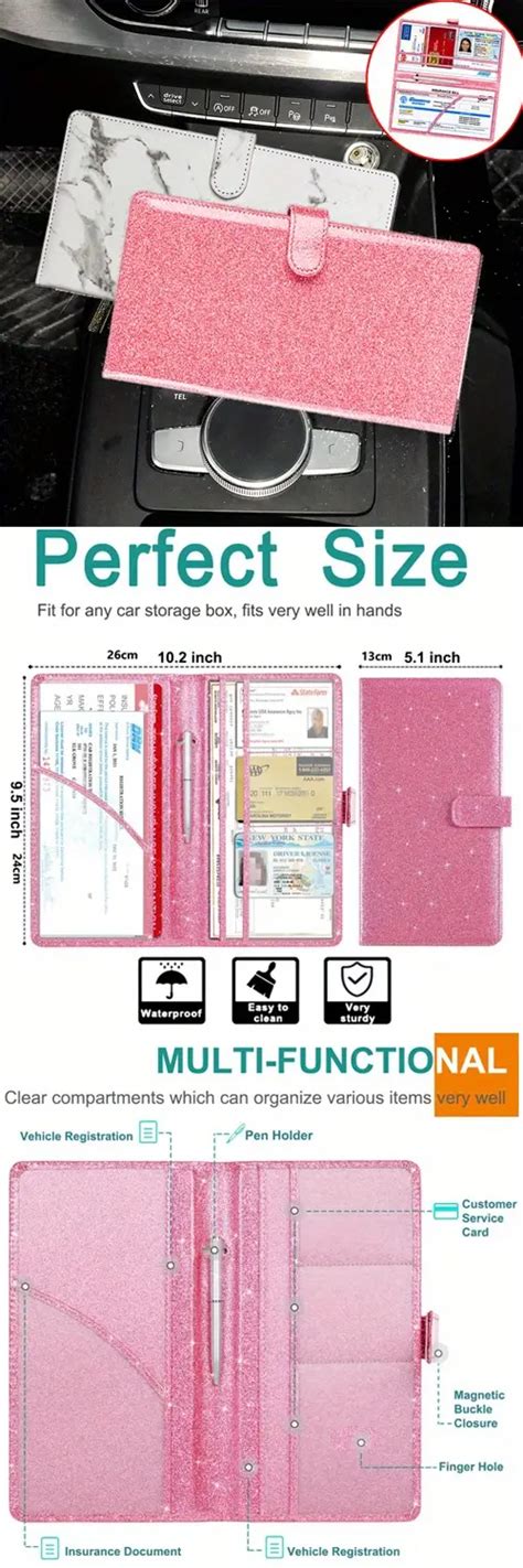 Stylish Car Registration Insurance Holder Pu Leather Card Temu Australia