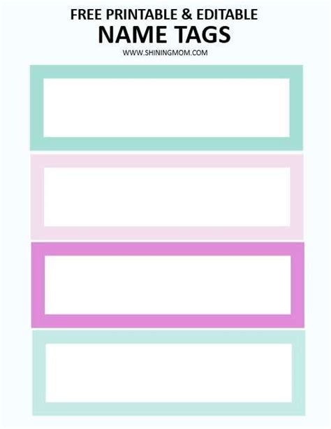 100 Cute Printable Name Tag Designs Free Templates