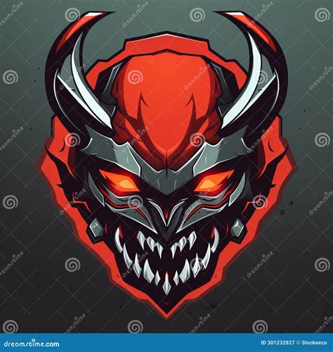 Stylized Devil Head With Horns And Red Flames 2d Game Art Commission