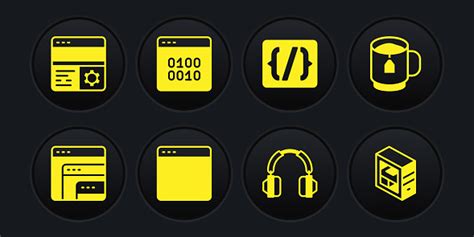 set software cup tea with tea bag browser window headphones programming language syntax binary