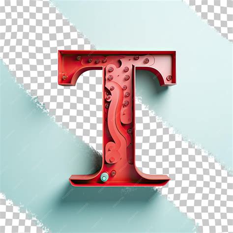 Premium Psd A Vivid Red T Letter With A Festive Design Set Apart On A