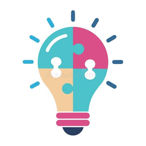 Colorful Lightbulb Made Of Puzzle Pieces Innovative Problem Solving Concept Stock Vector