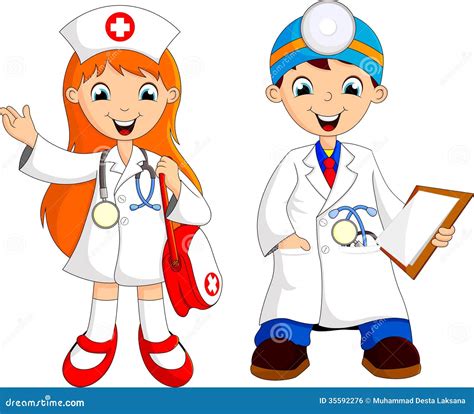 Doktor För Två Gullig Barn Stock Illustrationer Illustration Av Ockupation 35592276