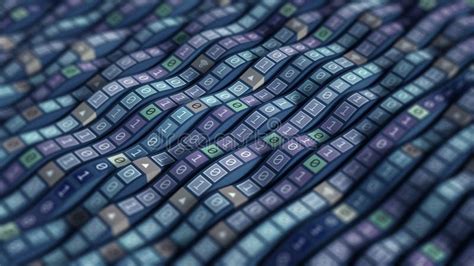 Binary Code Data Stream 3d Illustration Of Big Data Waves High Speed