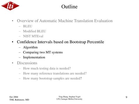 Ppt Measuring Confidence Intervals For Mt Evaluation Metrics