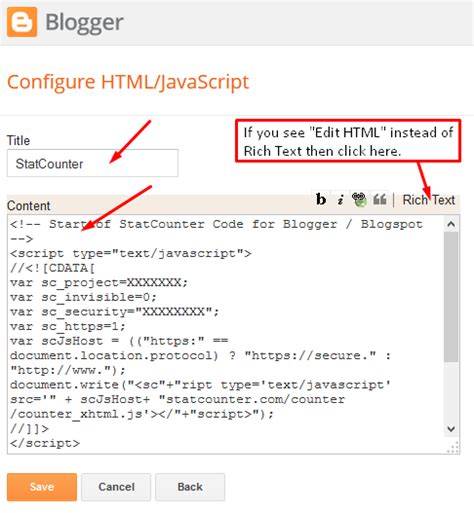 Blogger Free Hit Counter Visitor Tracker And Web Stats Statcounter