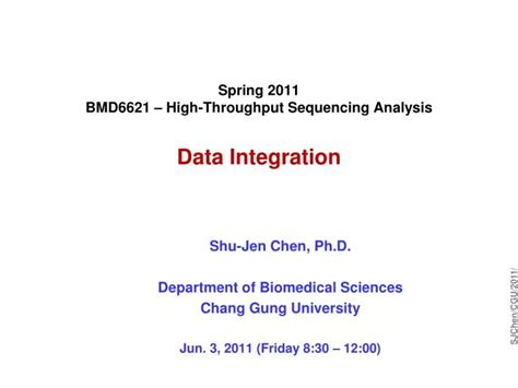 Ppt Spring 2011 Bmd6621 High Throughput Sequencing Analysis Data Integration Powerpoint