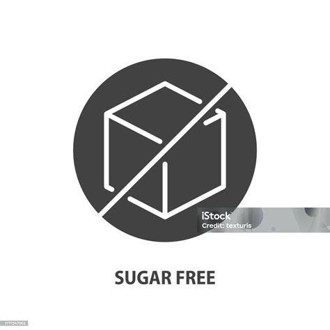 설탕 프리 글리프 아이콘입니다 각설탕 기호입니다 설탕이 첨가되지 않은 제품 패키지 디자인 벡터 일러스트 레이 션입니다 설탕에 대한 스톡 벡터 아트 및 기타 이미지 Istock