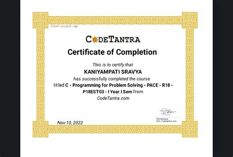 Sravya K On Linkedin Thrilled To Have Completed The C Programming Course From Codetantra