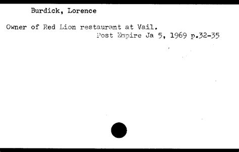 Burdick Lorence Denver Public Library Digital Collections