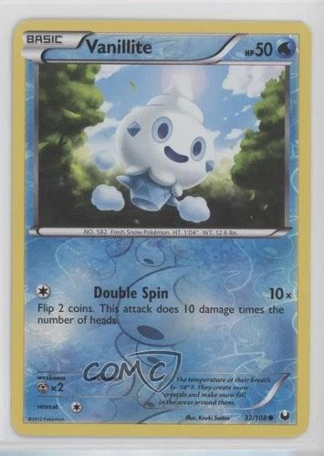 Vanillite Reverse Foil Pokemon Black And White Dark Explorers 33 Ebay