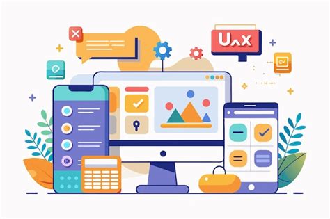 This Design Showcases Customizable Ui And Ux Elements On Multiple Digital Devices Illustrating