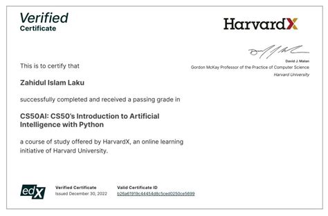 Zahidul Islam Laku On Linkedin Cs50ai Cs50 Ai Deeplearning Coding