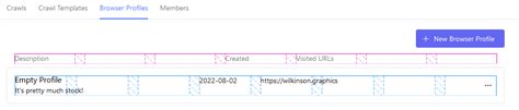 mismatching grid columns in the table of browser profiles · issue 291