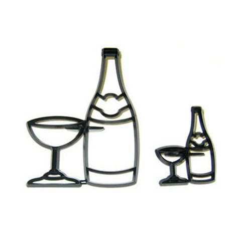Champagne Bottle And Glass Cookie Cutter Set Bakers Boutique