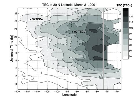 The Temporal Spatial Evolution Of The Tec Enhancement Seen At The Base