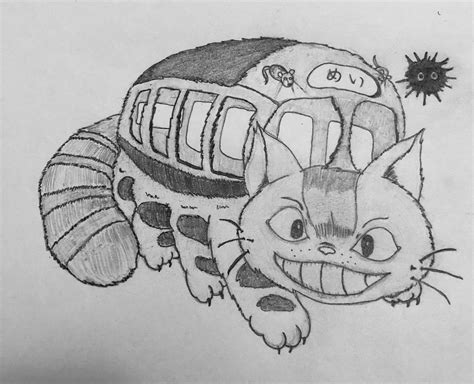 Totoro Cat Bus Drawing My Neighbor Totoro Catbus Chibi T Shirt