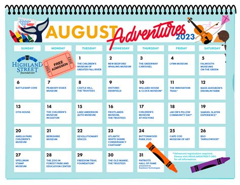 August Fun Calendar Events Calendars 2025