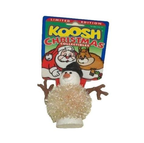 Vintage 90s Koosh Ball Critters Holiday Christmas Snow Man Toy Ornament Nos 4682874718