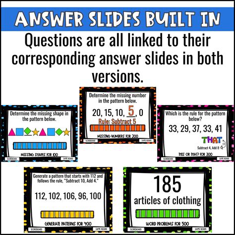 Shape And Number Patterns Game Show 4th Grade Math Review Game 4oa5