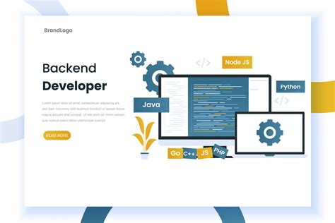 Flat Design Backend Developer Landing Page Vector Art At Vecteezy
