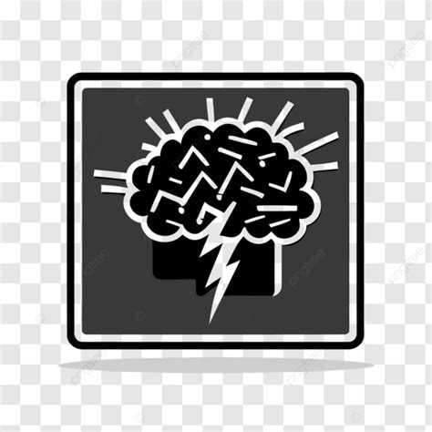 ملصق به برق يُظهر دماغًا كهربائيًا المتجه أيقونة سوداء مبسطة للعصف