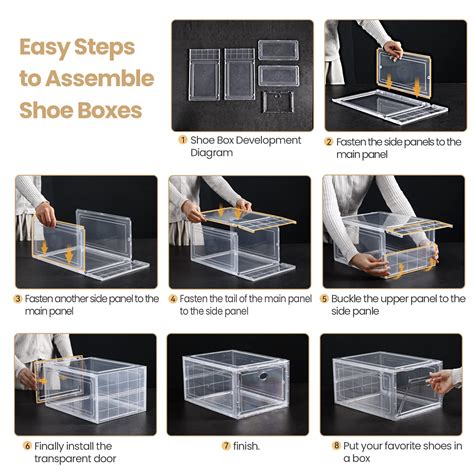 Amllas 10 Pack Clear Shoe Boxes Stackableshoe Storage Boxes For Closet