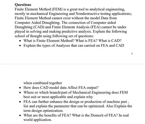 Solved Questions Finite Element Method Fem Is A Great Tool