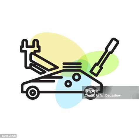 유압 잭 아이콘 벡터 기호와 기호 흰색 배경 유압 잭 로고 개념에 고립 건설 기계류에 대한 스톡 벡터 아트 및 기타 이미지 건설 기계류 건설 산업 걸이 장비 Istock