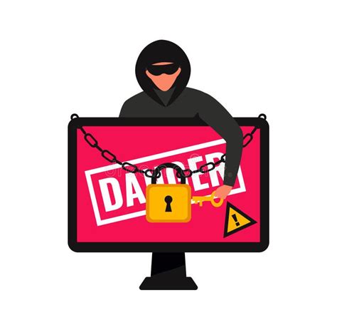 Hacker Computer Realistic Composition Stock Vector Illustration Of