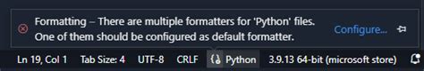Multiple Formatters For Python Files Should Be A Warninginfo Not An Error · Issue 162218
