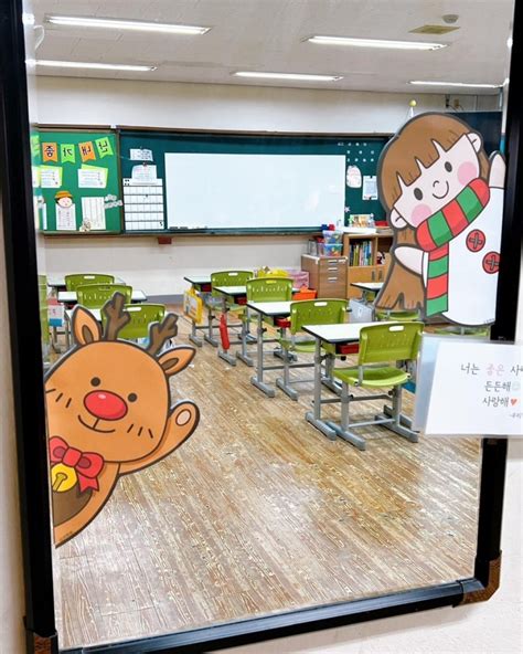 산타와 루돌프 크리스마스 데코 스티커