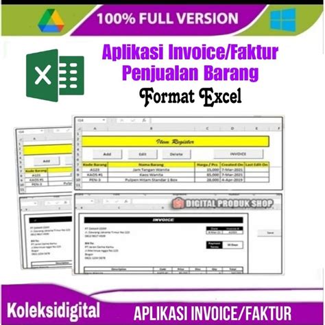 Jual Aplikasi Invoice Faktur Penjualan Otomatis Excel Shopee Indonesia