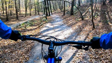 Amateur Rider On The Enduro Bike Riding On The Trail In The Autumn