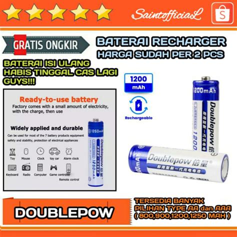 Jual Baterai Batre Pcs Aa Aaa Doublepow Isi Ulang Battery Recharger Isi Ulang Elektronik