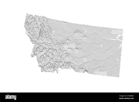 Montana Ridgeline Map Illustrating Dramatic Topography From Great