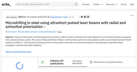 Microdrilling In Steel Using Ultrashort Pulsed Laser Beams With Radial And Azimuthal